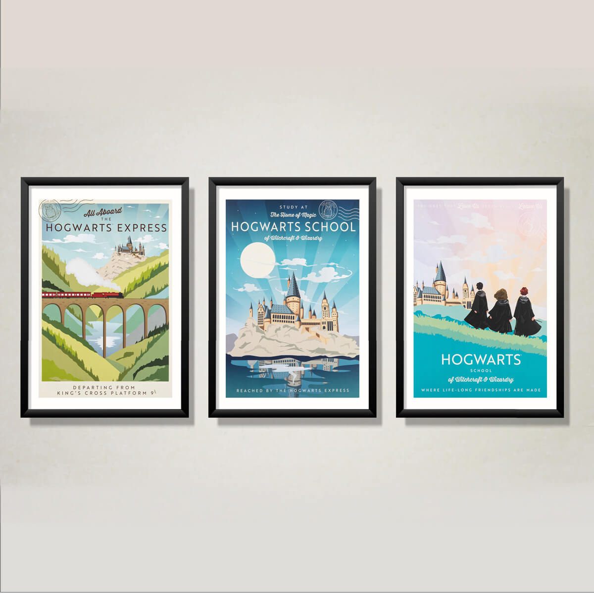 Set of 3 - Harry Potter Art Prints, A4 High Quality, Unframed – Cardology