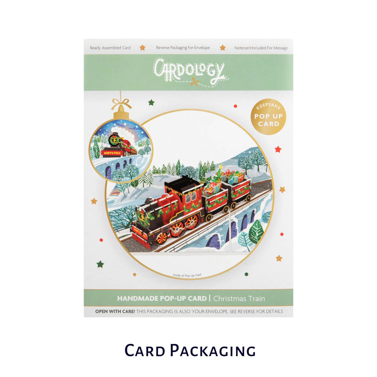 Christmas Train Pop Up Card by Cardology | Santa Train 3D Card