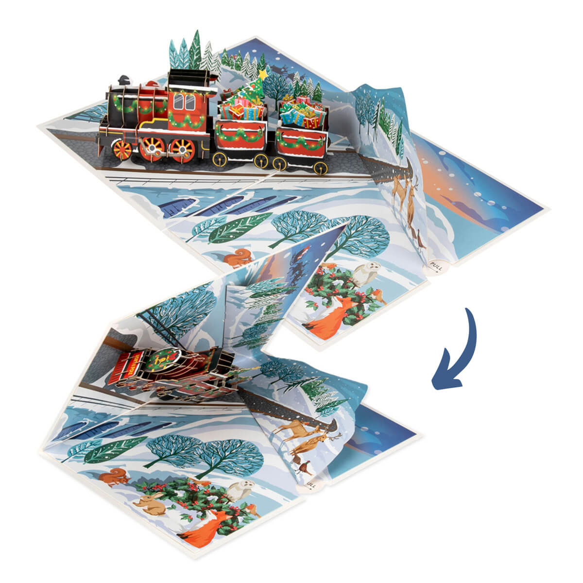 Christmas Train Pop Up Card by Cardology | Santa Train 3D Card