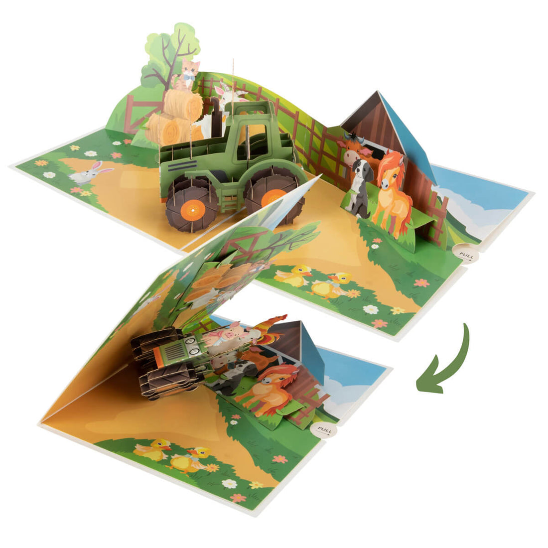 Farm Yard Animals Pop Up Card by Cardology - 1st Birthday Card