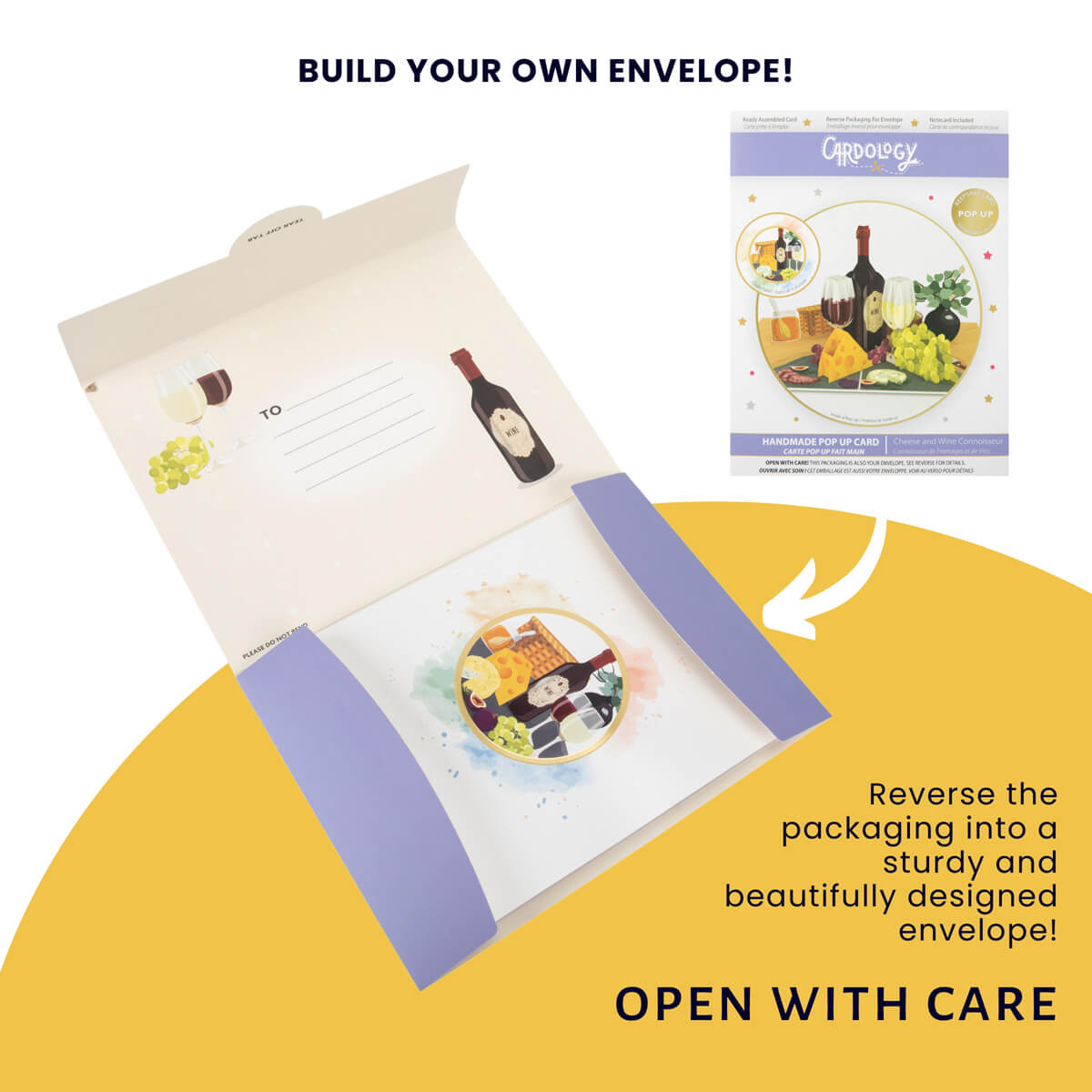 Cardology - Wine Pop Up Card - Birthday Gift for Wine Lovers