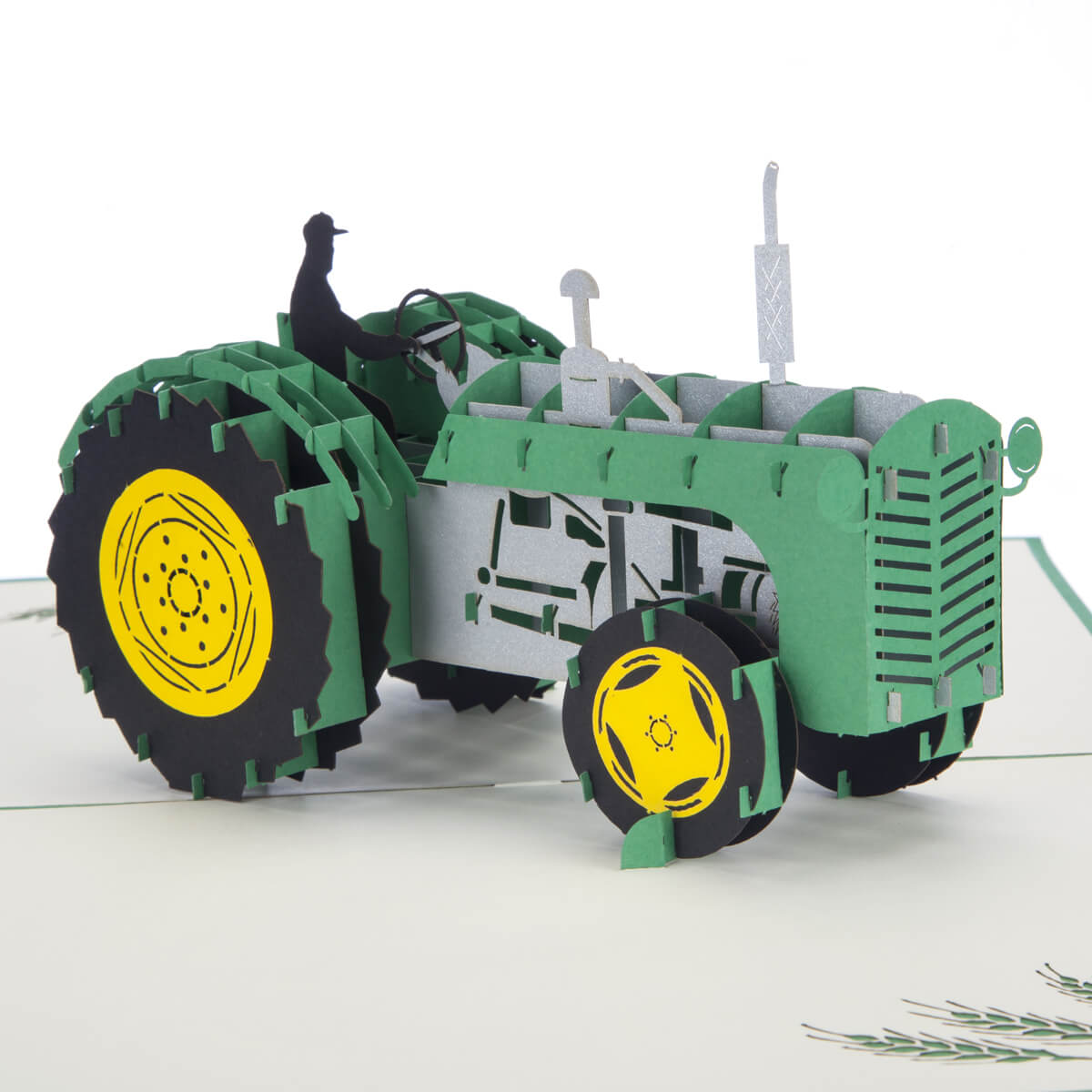 Green Vintage Tractor Pop Up Card, 3D John Deere Tractor Birthday Card ...