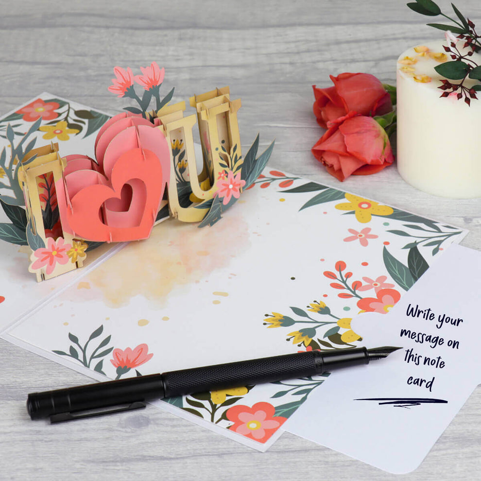 I Love You Pop Up Card | Valentines Day & Anniversary I Love U Card ...