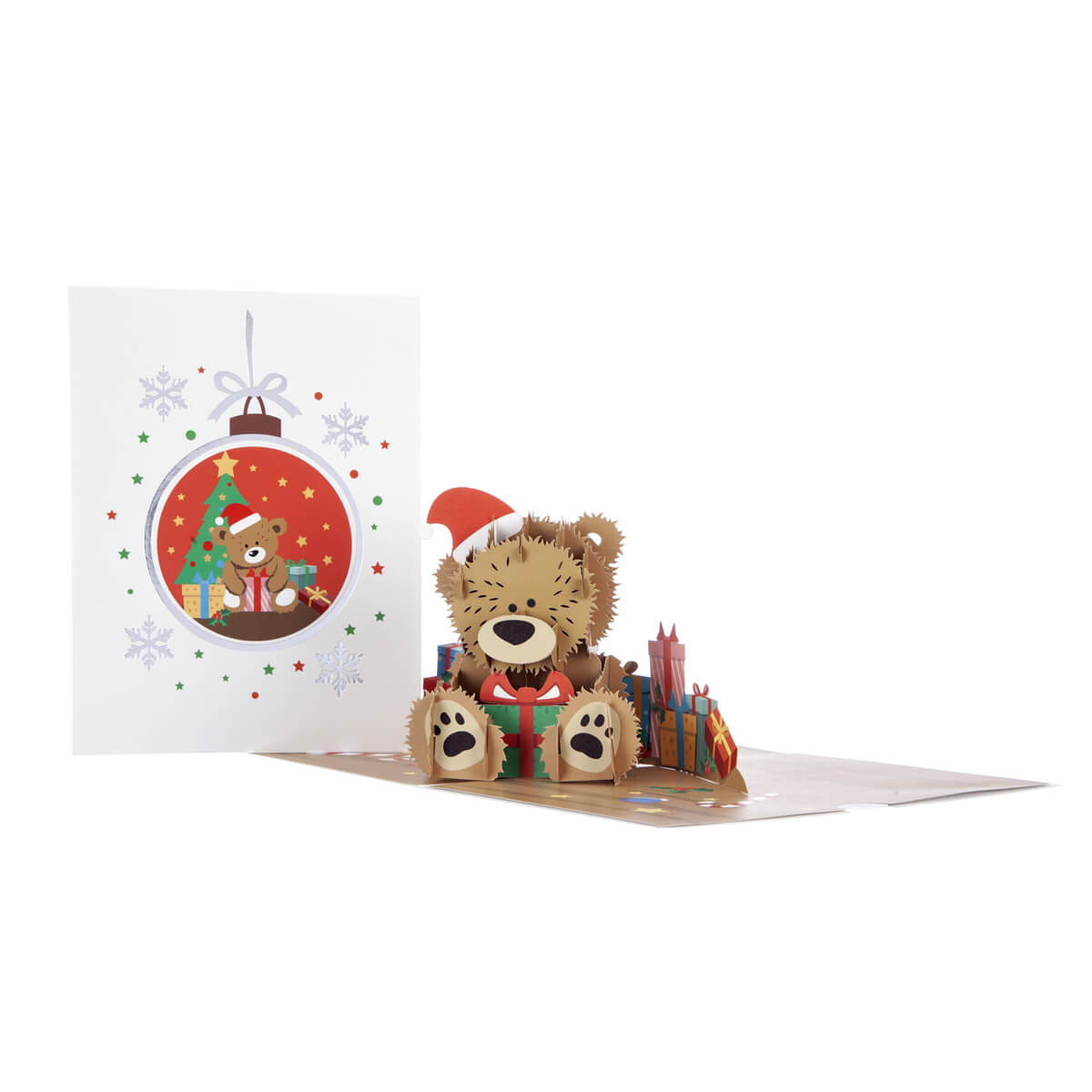 Babys First Christmas Card - 3D Christmas Santa Bear Pop Up Card ...
